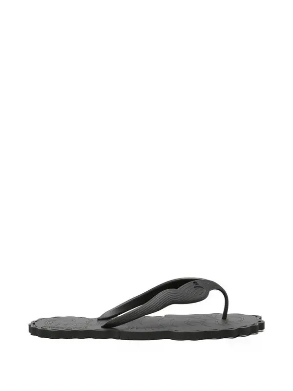 Zimmermann Seahorse Engraved Flip Flops - Black