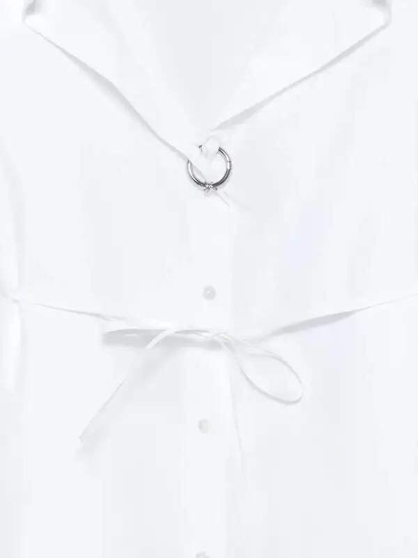 XACUS Zelda Ring-detail Belted Shirt - White