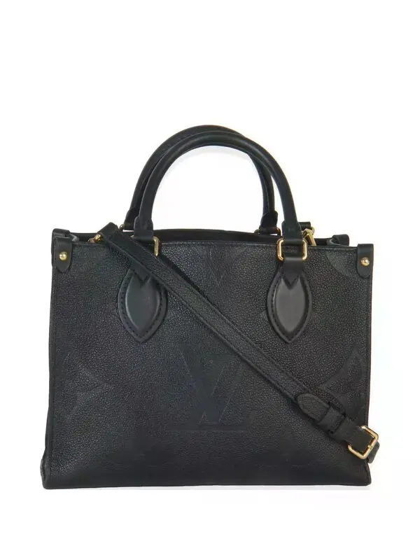 LOUIS VUITTON Onthego Leather Tote Bag - Black