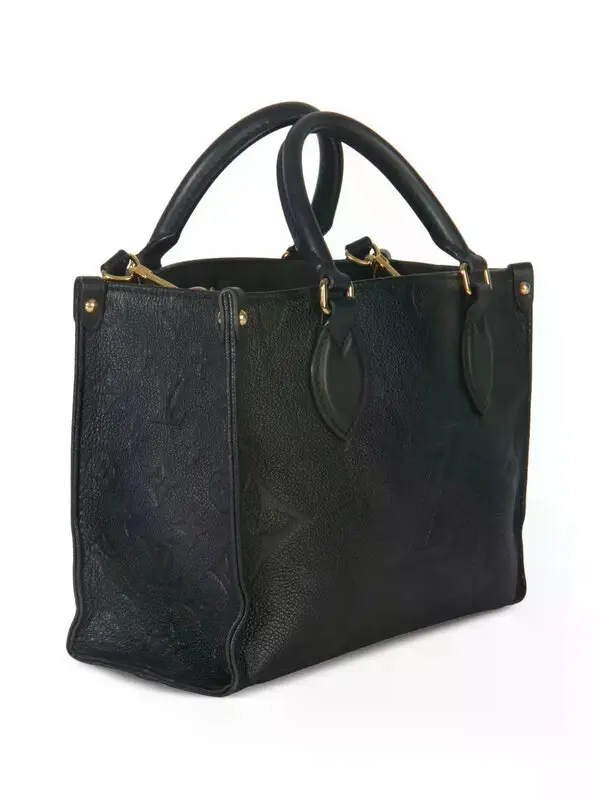 LOUIS VUITTON Onthego Leather Tote Bag - Black