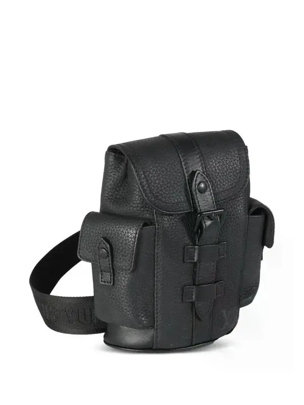 LOUIS VUITTON Nano Christopher Leather Backpack - Black