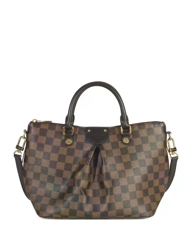 LOUIS VUITTON Damier Ebene Siena Pm Tote Bag - Brown