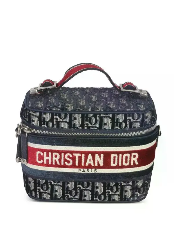 Dior Diortravel Oblique-monogram Make-up Bag - Blue