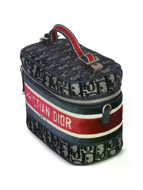 Dior Diortravel Oblique-monogram Make-up Bag - Blue
