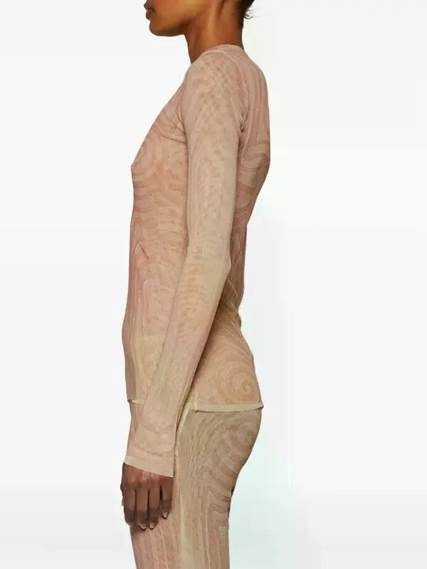 JEAN PAUL GAULTIER Spiral Print Crewneck Top