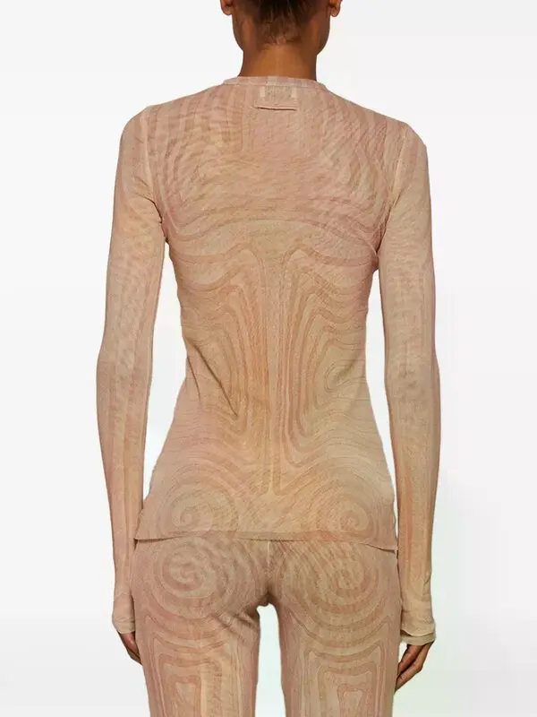 JEAN PAUL GAULTIER Spiral Print Crewneck Top