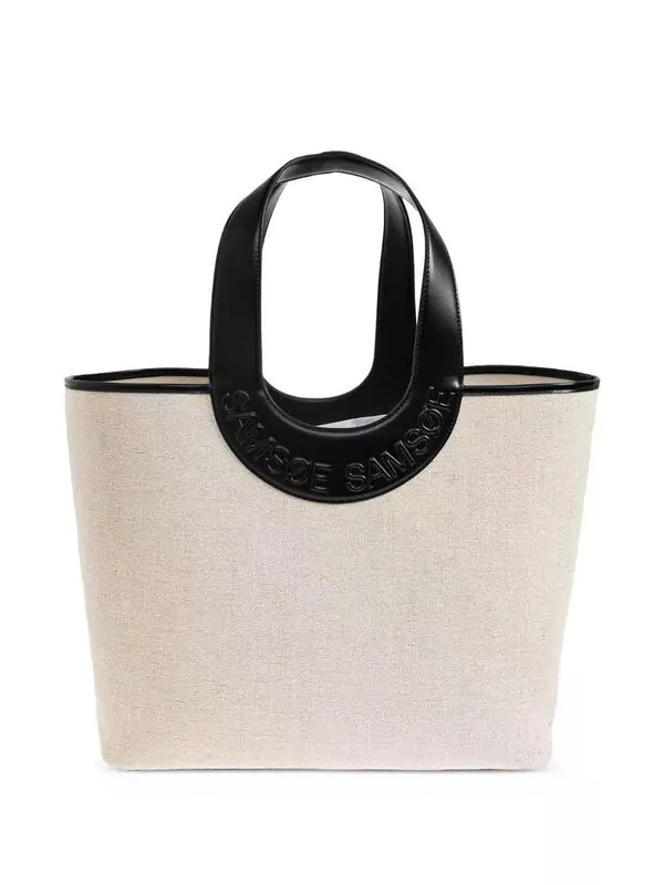 SAMSOE SAMSOE Saberta Logo-embossed Canvas Tote Bag