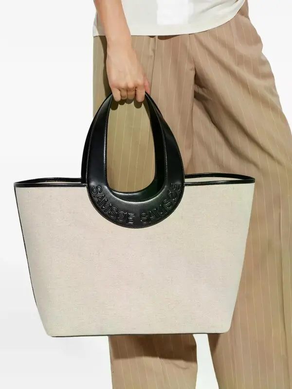 SAMSOE SAMSOE Saberta Logo-embossed Canvas Tote Bag