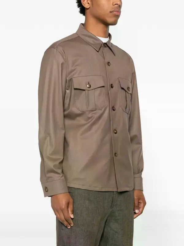 Canali Button-up Chest-pocket Shirt Jacket