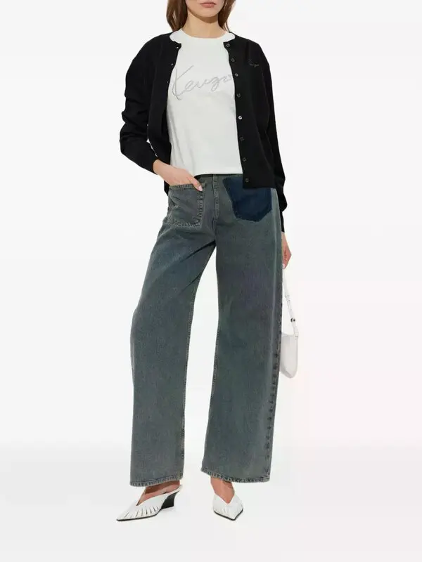 Kenzo Signature Logo-embroidered Wool Cardigan