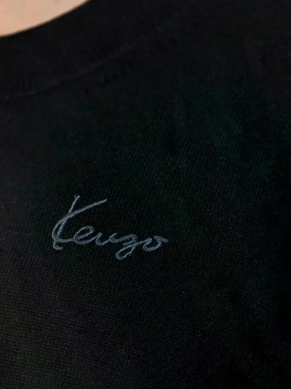 Kenzo Signature Logo-embroidered Wool Cardigan
