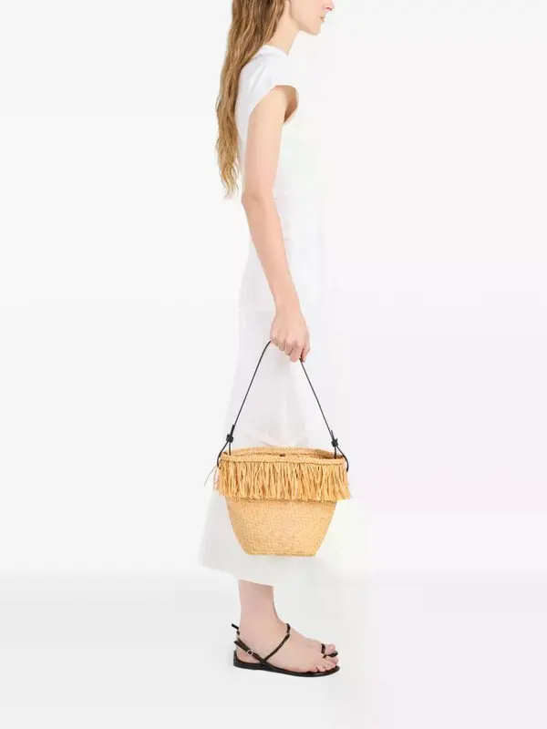 Proenza Schouler Fringe-trim Woven Bucket Bag - Neutrals