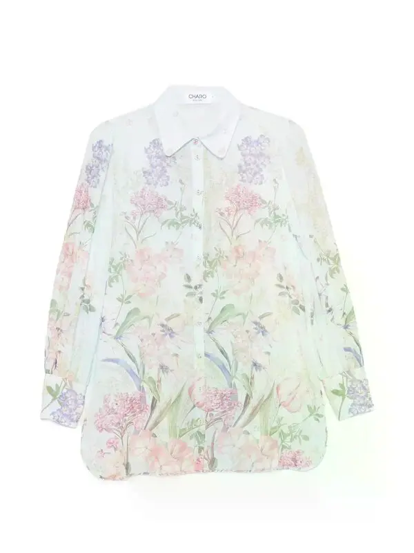 Charo Ruiz Ibiza Aster Floral Print Shirt - Blue