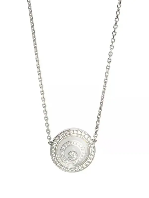Chopard Happy Spirit Diamond Necklace In 18k White Gold - Silver