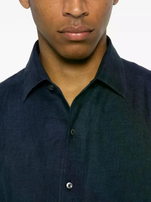 Zegna Long-sleeve Linen Shirt