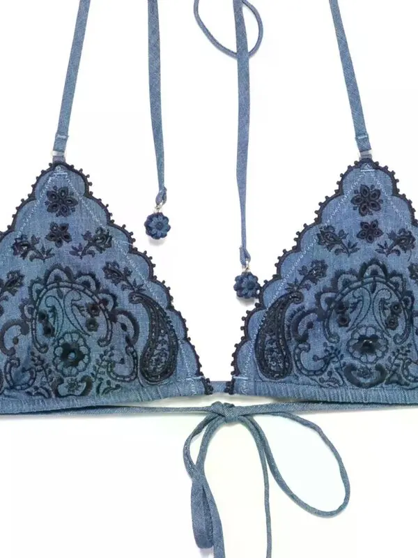 Zimmermann Embroidered Scalloped-edge Bikini