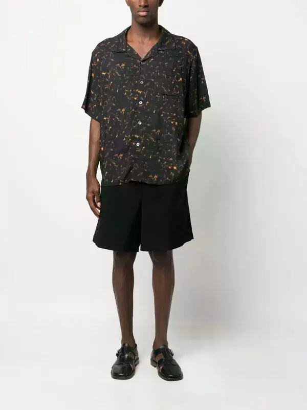 Rhude Abstract-print Logo-embroidered Shirt
