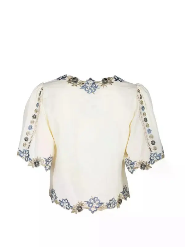 CHRISTY LYNN Brynn Floral-embroidered Shirt