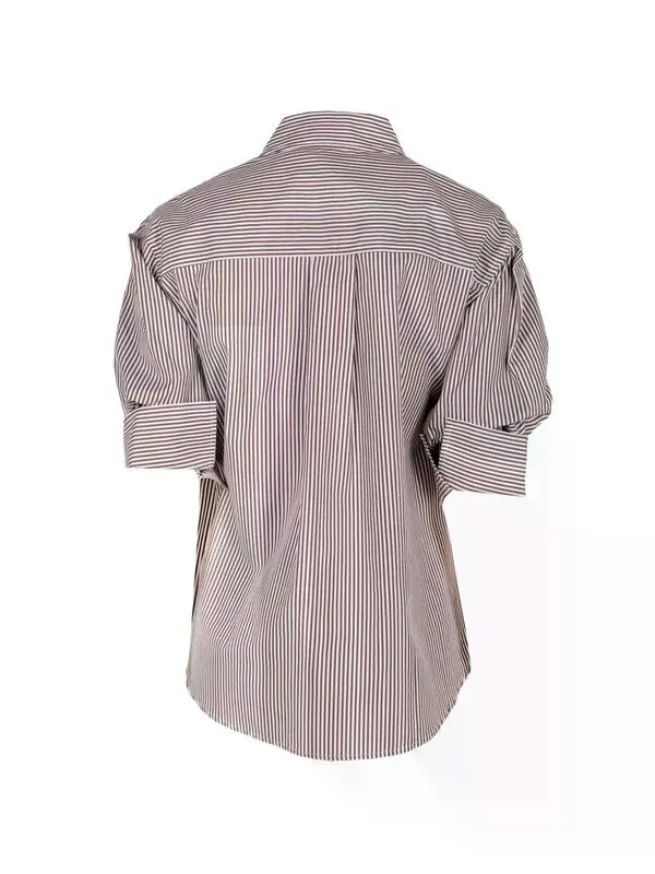 Tanya Taylor Emmy Striped Puff-sleeve Top