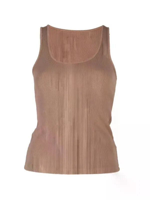 L'Agence Adira Ribbed Tank Top - Brown