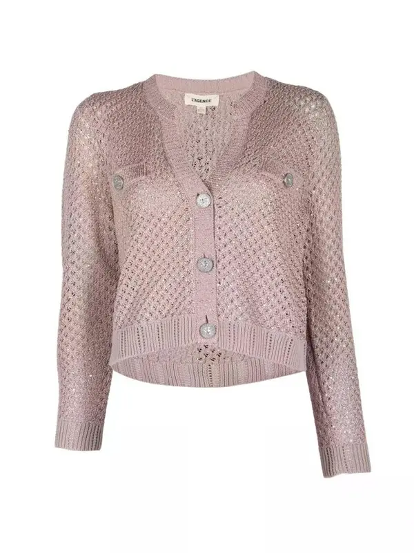 L'Agence Blanca Sequin Embellished Cardigan - Pink