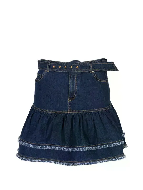 Cinq À Sept Martina Fringe Trimmed Skirt - Blue