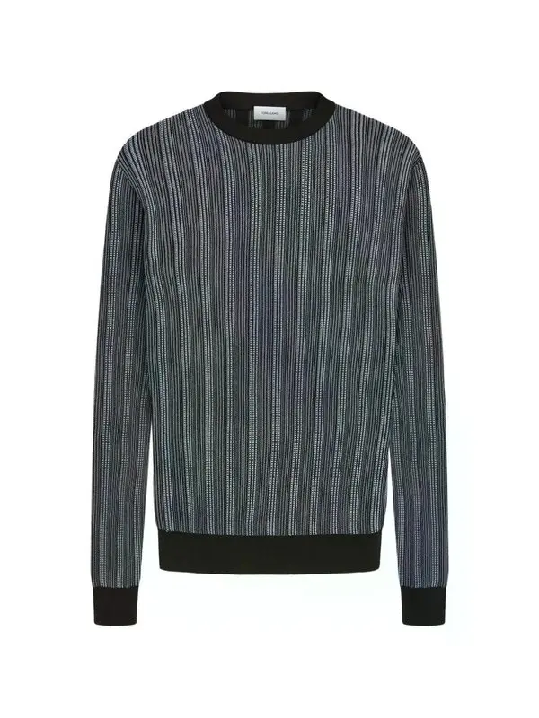 FERRAGAMO Crew Neck Sweater With Vertical Stripes