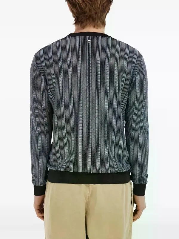 FERRAGAMO Crew Neck Sweater With Vertical Stripes