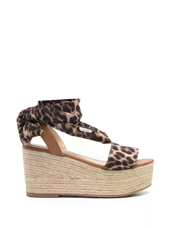 Liu Jo Leopard-print Wedge Sandals - Brown