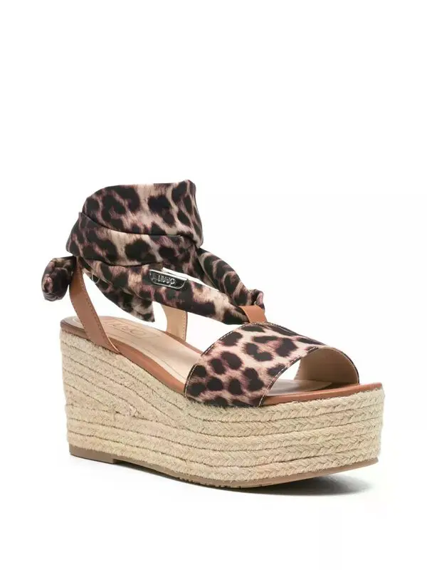 Liu Jo Leopard-print Wedge Sandals - Brown