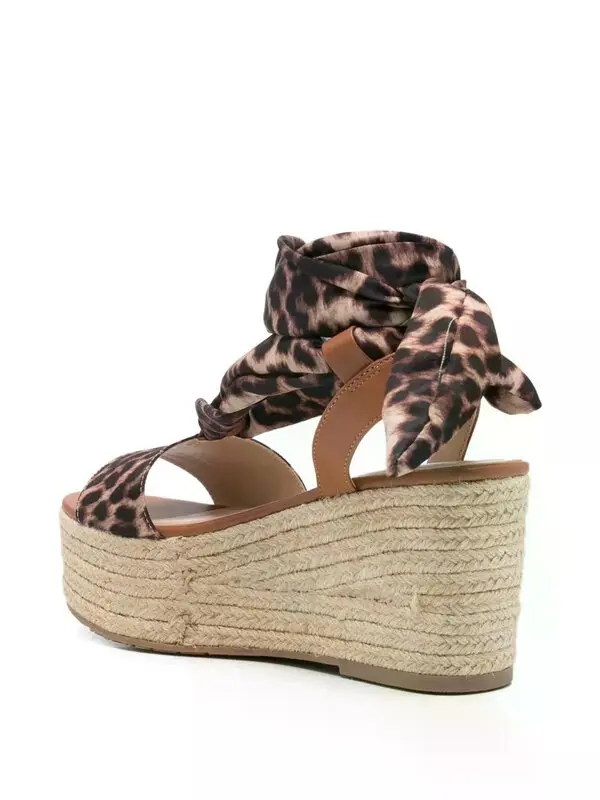 Liu Jo Leopard-print Wedge Sandals - Brown