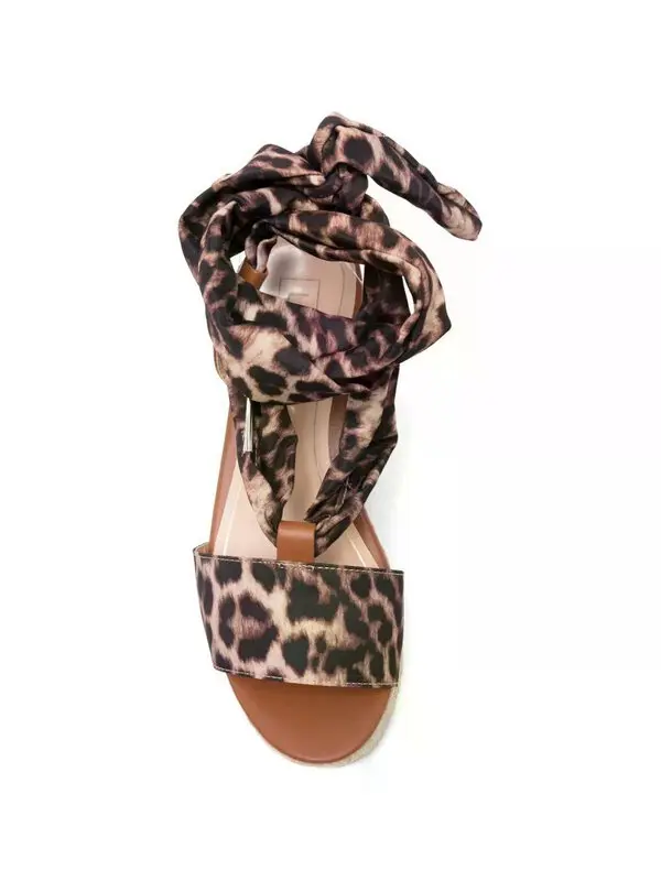Liu Jo Leopard-print Wedge Sandals - Brown