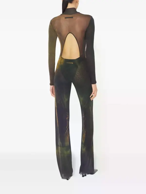 JEAN PAUL GAULTIER Water Graphic-print Trousers - Green