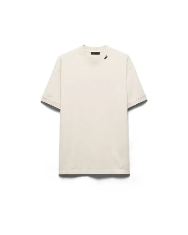 Prada Short-sleeved Cotton T-shirt - Neutral