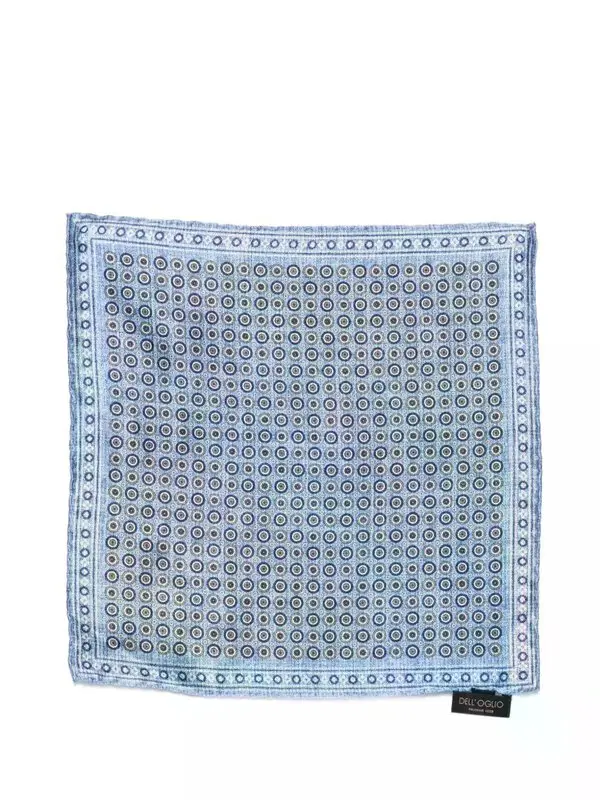 DELL'OGLIO Geometric-print Scarf - Blue