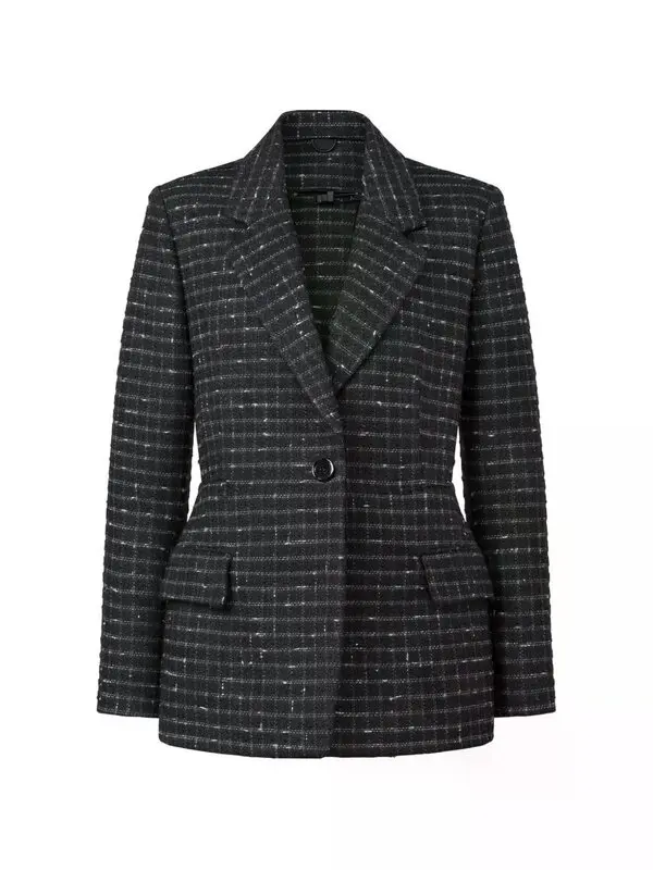MSGM Checked Single-breasted Blazer - Black
