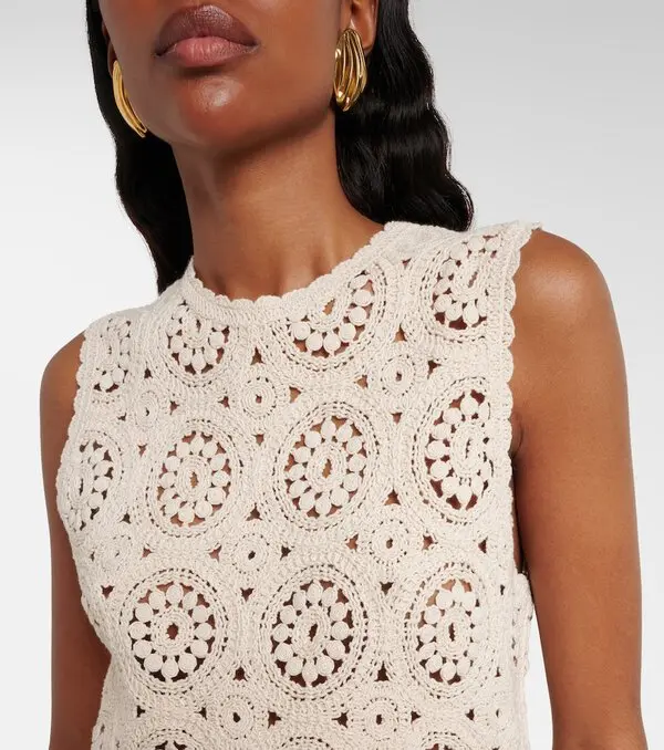 FRAME Crochet Cotton Top - Beige