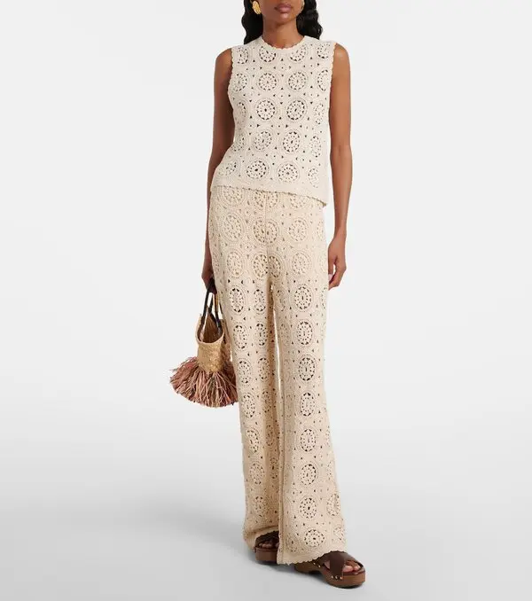 FRAME Crochet Cotton Top - Beige