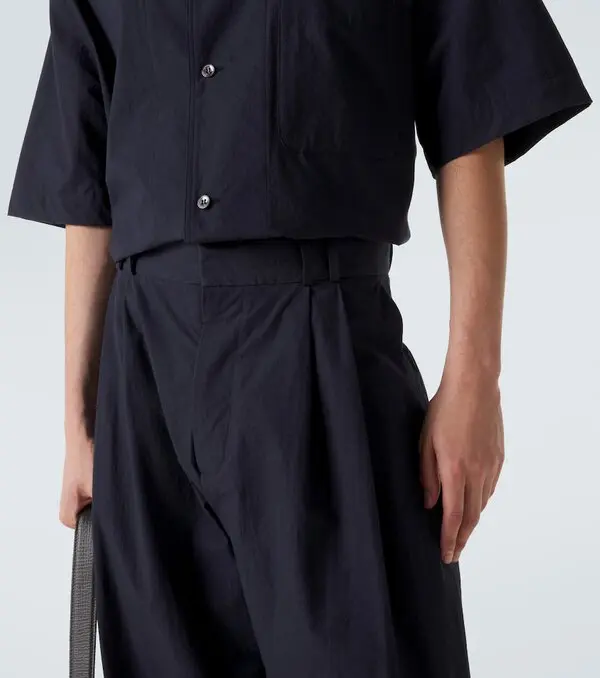 Studio Nicholson Line Cotton Wide-leg Pants - Blue