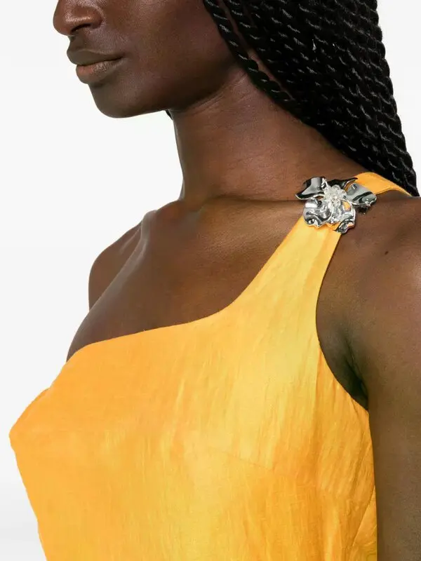 Maje One-shoulder Midi Dress With Crystal Embellishment