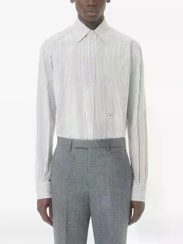 Valentino Garavani Cotton Poplin Shirt With Striped Vlogo Embroidery - White