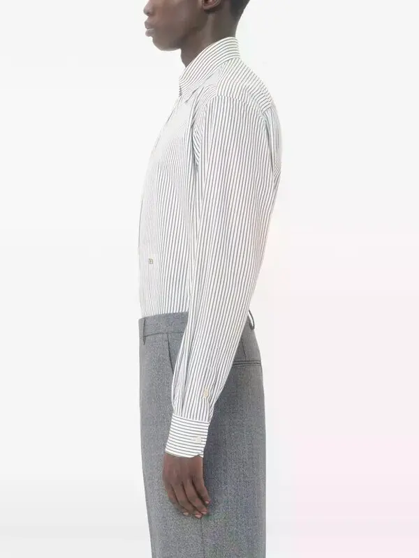 Valentino Garavani Cotton Poplin Shirt With Striped Vlogo Embroidery - White