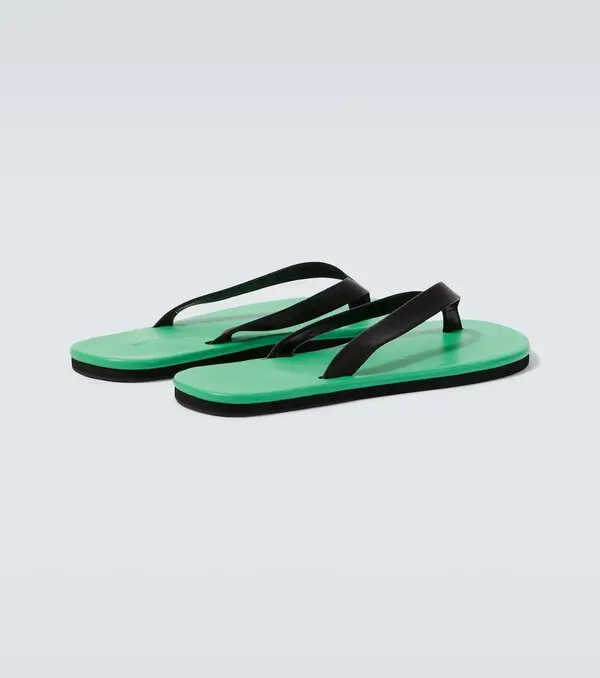 Auralee Leather Thong Sandals - Green