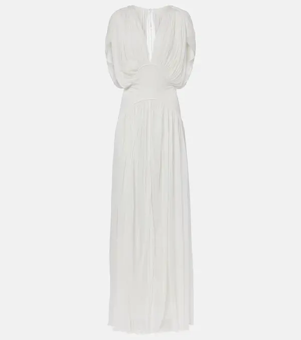 Tove Lyla Draped Jersey Gown - White