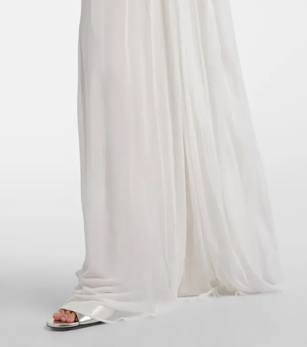 Tove Lyla Draped Jersey Gown - White