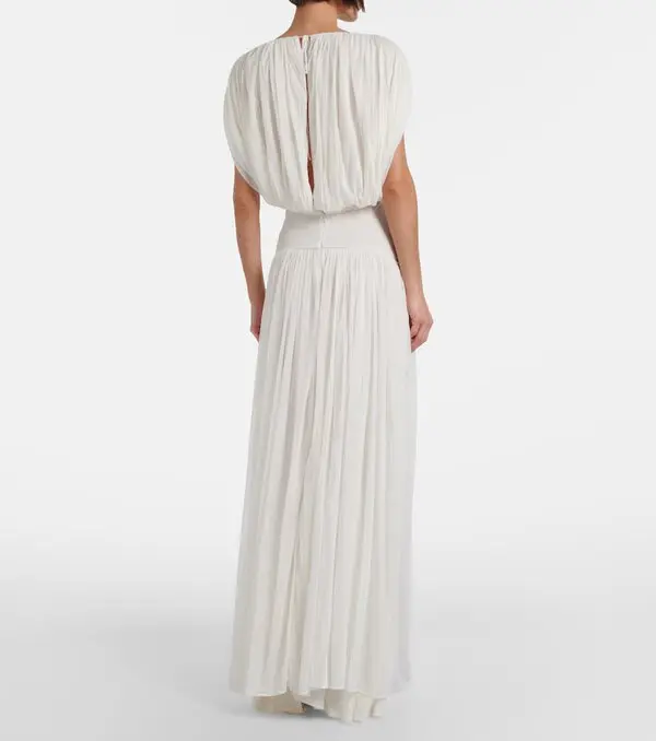 Tove Lyla Draped Jersey Gown - White