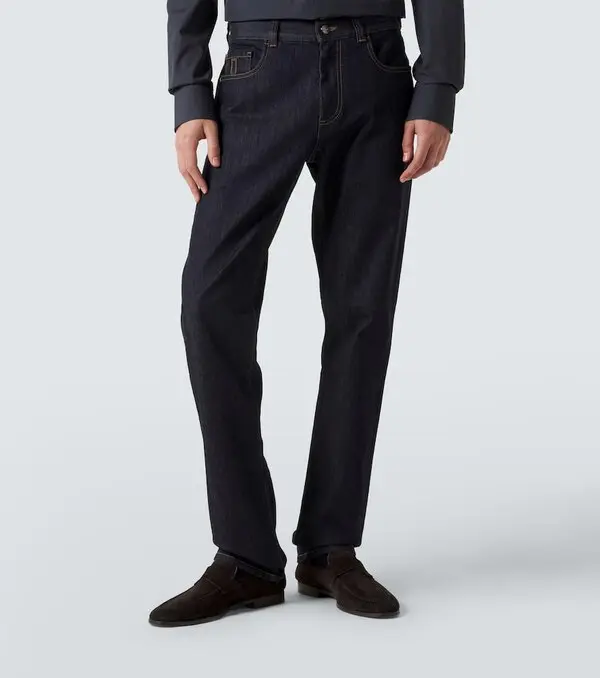 Canali Slim Fit Jeans - Blue
