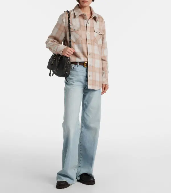 GOD'S TRUE CASHMERE Champagne Tartan Cashmere Shirt - Beige