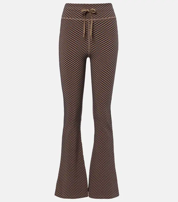 The Upside Houndstooth Florence Flared Pants - Brown
