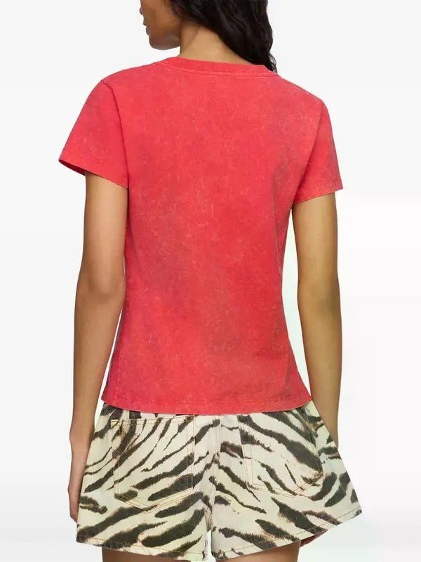 GANNI Cherry Print Organic Cotton T-shirt - Red